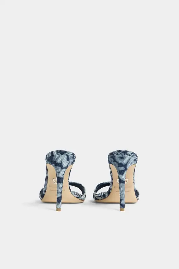 Dsquared2 Rebel Hibiscus Twin Mule Sandals