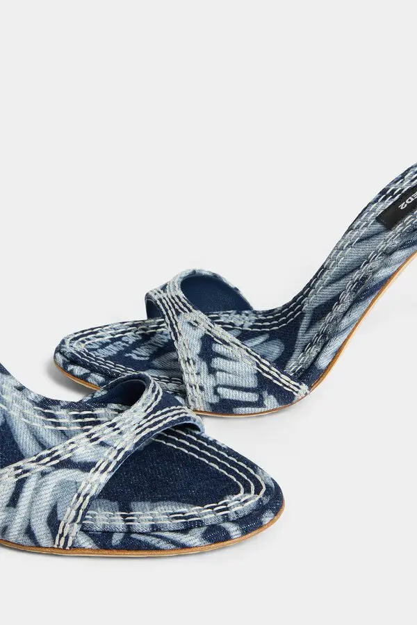 Dsquared2 Rebel Hibiscus Twin Mule Sandals