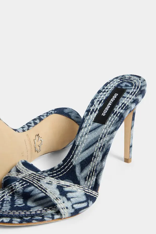 Dsquared2 Rebel Hibiscus Twin Mule Sandals