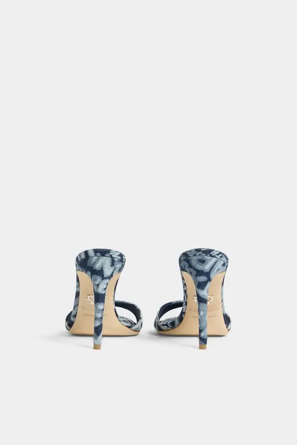 Dsquared2 Rebel Hibiscus Twin Mule Sandals - Blue
