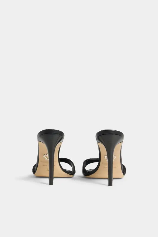 Dsquared2 Leather Twin Mule Sandals