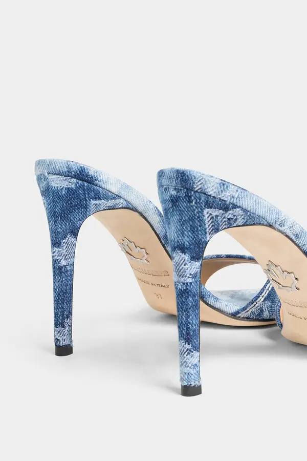 Dsquared2 Monogram Heeled Mules - Blue