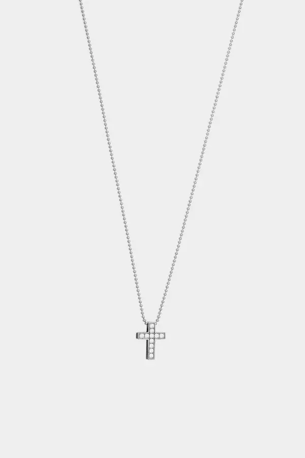 Dsquared2 Cross Pendant Necklace With Crystal Embellishments