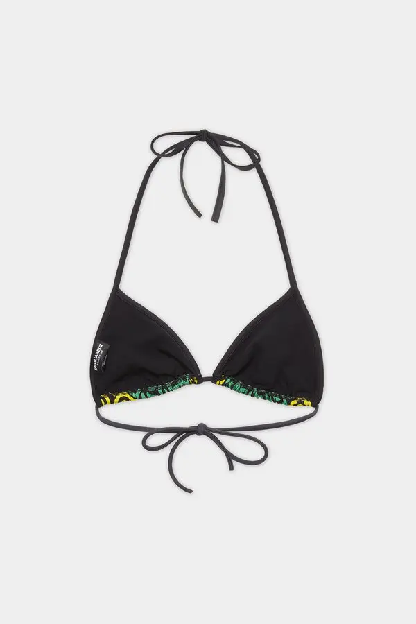Dsquared2 Allover Logo Triangle Bikini Top - Fantasy
