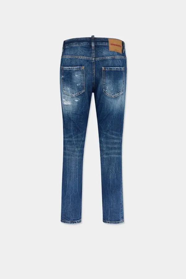 Dsquared2 Medium Wash Ripped Teddy Jeans - Blue