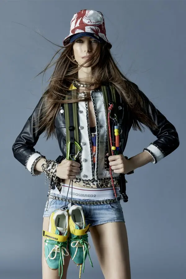 Dsquared2 Light Wash Distressed Denim Hot Pants