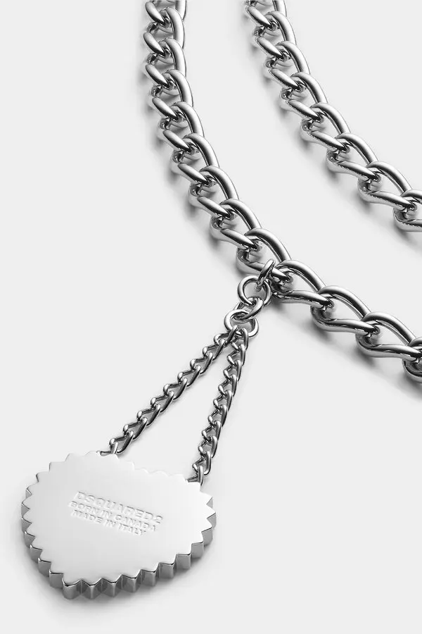 Dsquared2 Layered Heart Charm Necklace
