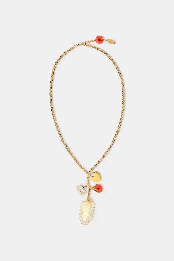 Dsquared2 Tone Brass Charm Necklace - Gold
