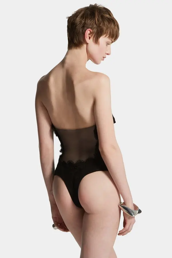 Dsquared2 Suede And Lace Bodysuit