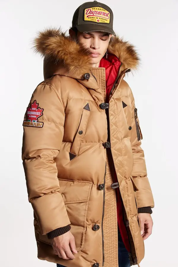 Dsquared2 Down Puffer Parka With Fur Trimmed Hood