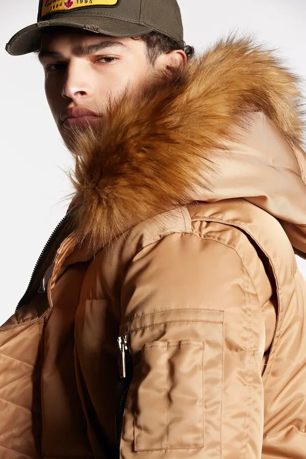 Dsquared2 Down Puffer Parka With Fur Trimmed Hood