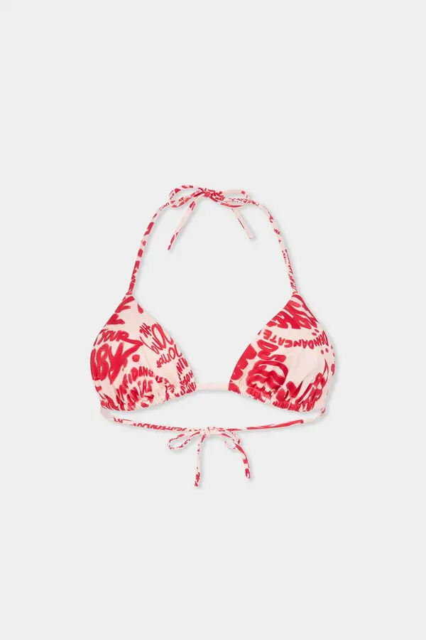 Dsquared2 Rebel Hibiscus Triangle Bikini Top - Fantasy