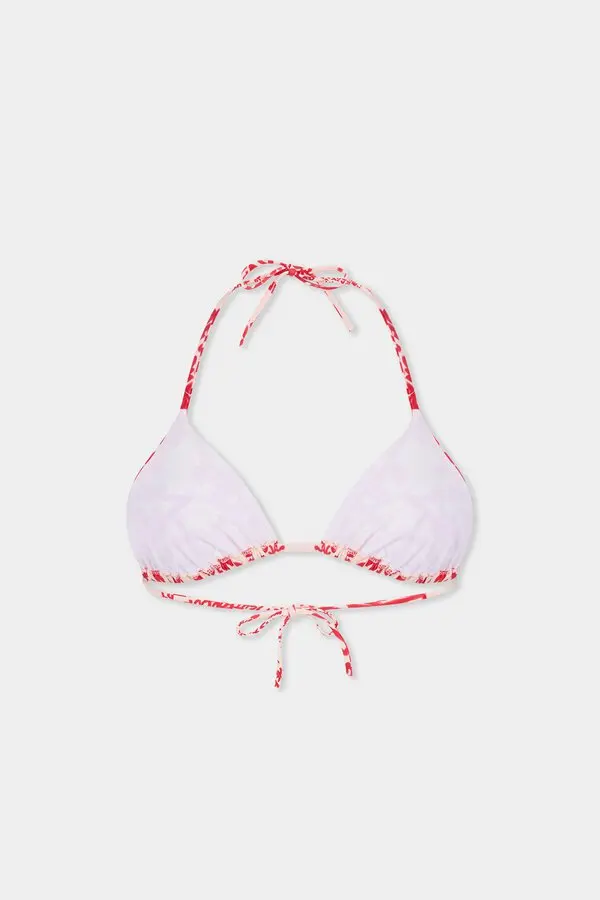 Dsquared2 Rebel Hibiscus Triangle Bikini Top - Fantasy