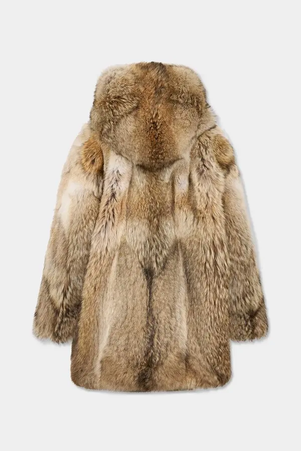 Dsquared2 Coyote Fur Hooded Coat
