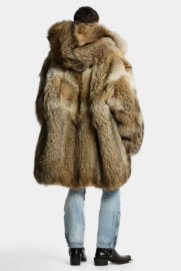 Dsquared2 Coyote Fur Hooded Coat