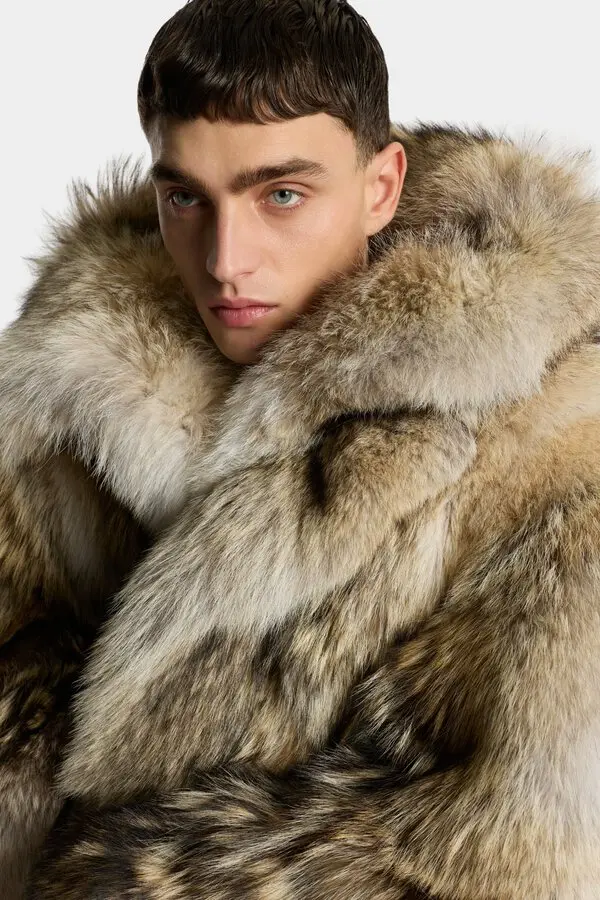 Dsquared2 Coyote Fur Hooded Coat