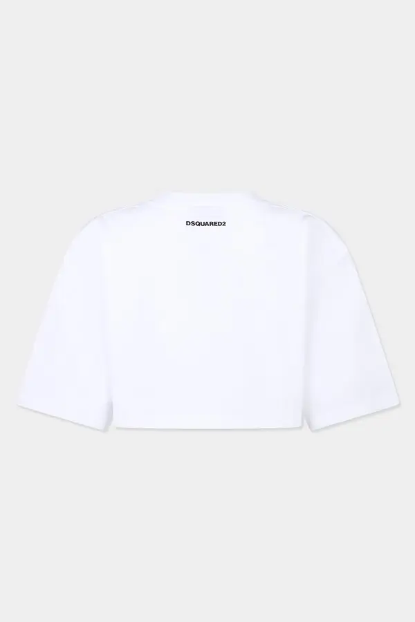 Dsquared2 Iconique Cropped Logo T-shirt - White