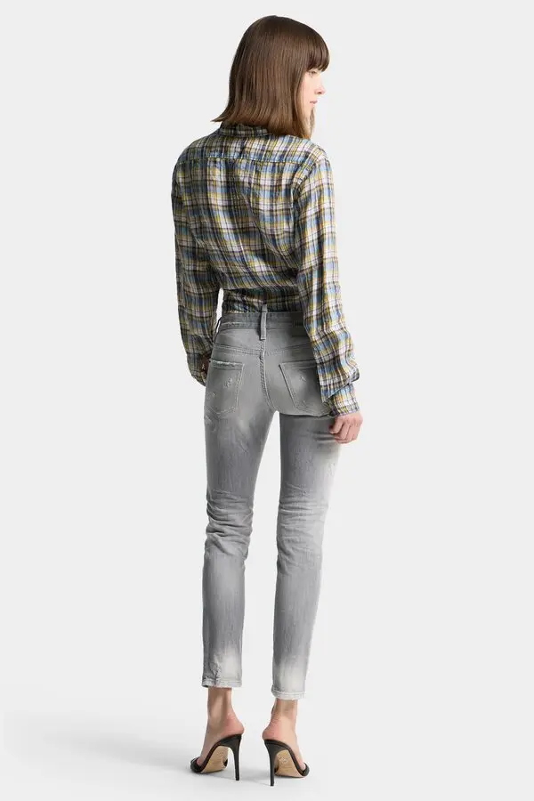 Dsquared2 Brushed Wash Skinny Jeans - Grey