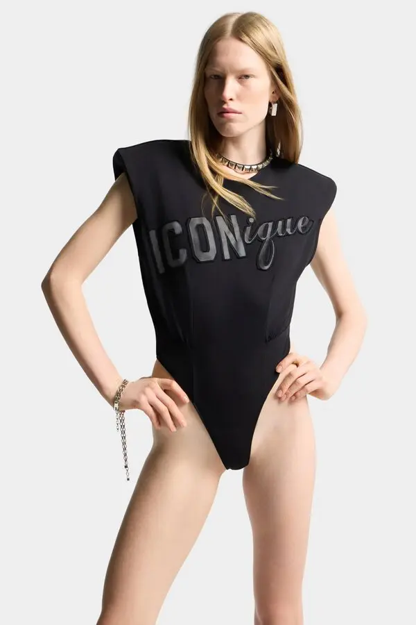 Dsquared2 Iconique Logo Cotton Bodysuit - Black