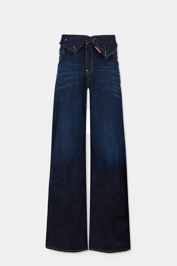 Dsquared2 Dark Wash Loose Fit Denim Jeans - Blue