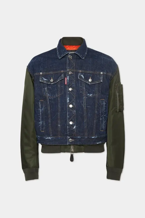 Dsquared2 Hybrid Denim Bomber Jacket
