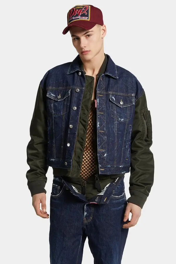 Dsquared2 Hybrid Denim Bomber Jacket