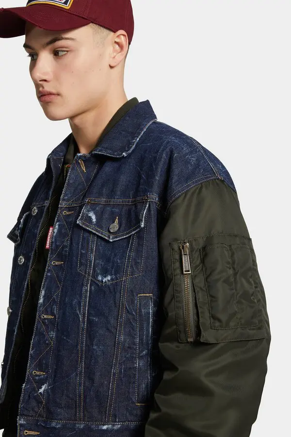 Dsquared2 Hybrid Denim Bomber Jacket