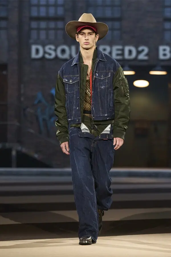 Dsquared2 Hybrid Denim Bomber Jacket