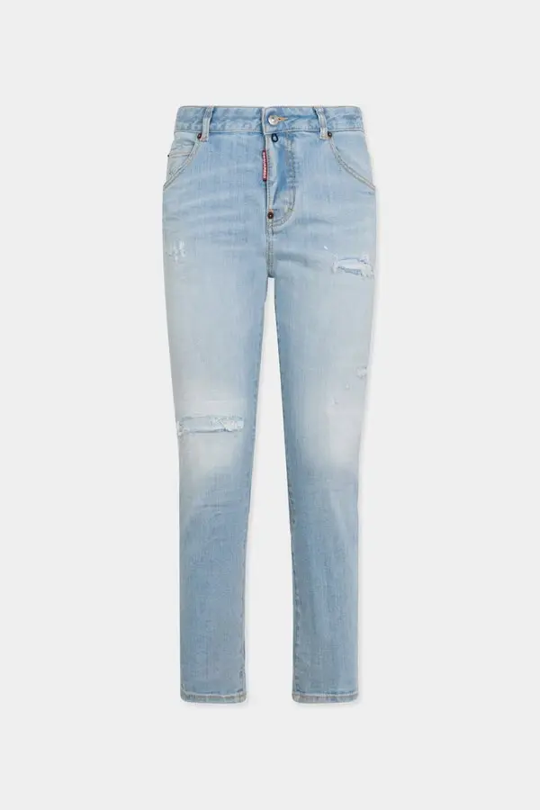 Dsquared2 Super Bleached Stretch Teddy Jeans - Blue