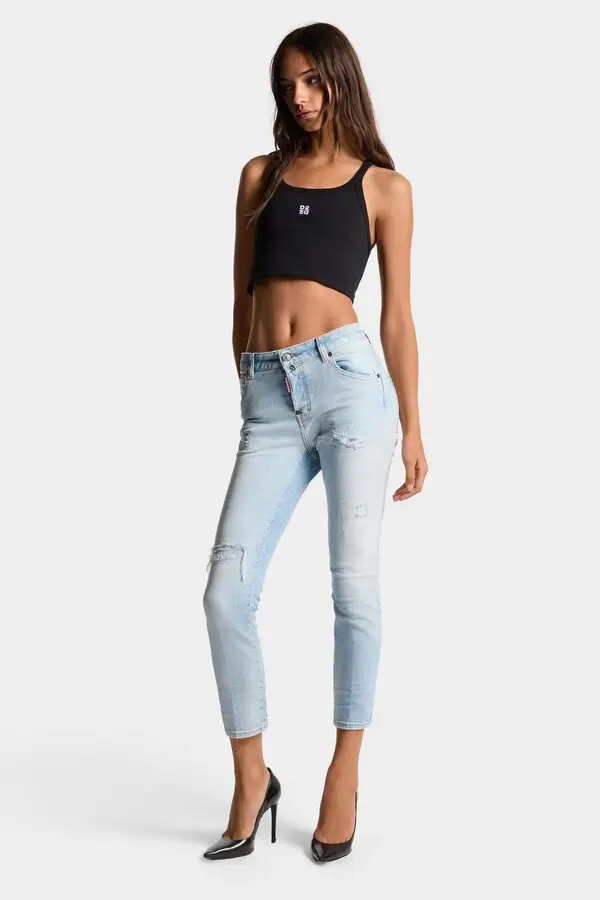 Dsquared2 Super Bleached Stretch Teddy Jeans