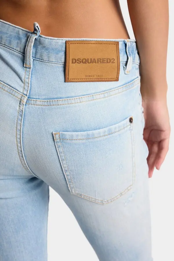 Dsquared2 Super Bleached Stretch Teddy Jeans