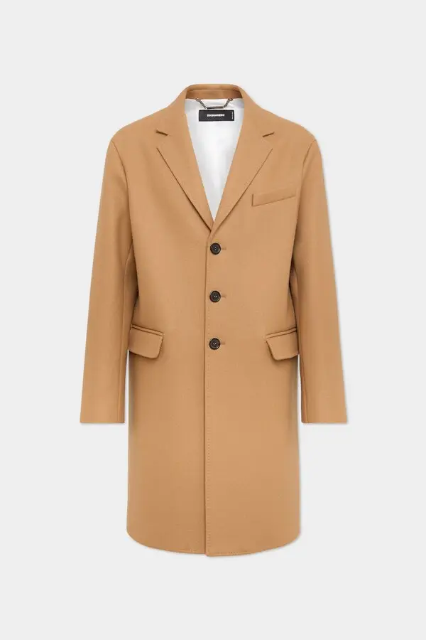 Dsquared2 Wool Felt Tailored Coat - Black