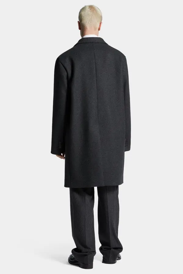 Dsquared2 Wool Felt Tailored Coat - Grey