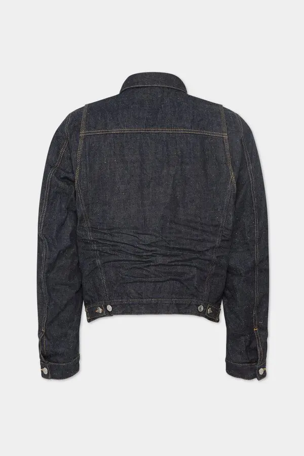 Dsquared2 Denim Trucker Jacket With Checked Lining