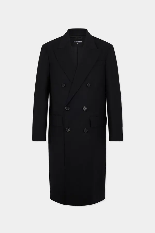 Dsquared2 Tailored Double Breasted Coat - Black