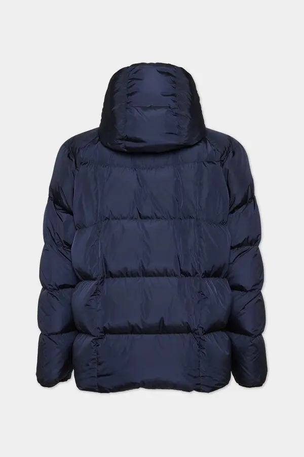Dsquared2 Quilted Down Jacket With Drawstring Hood And Hem - Blue