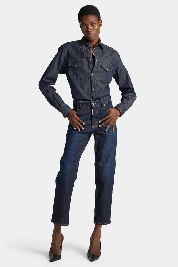 Dsquared2 Dark Wash Stretch Denim Jeans - Blue