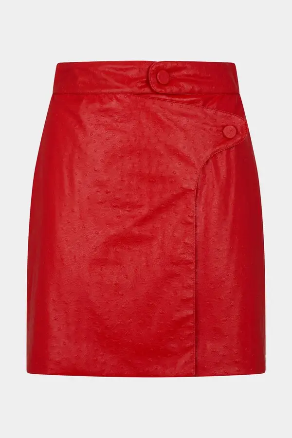 Dsquared2 Printed Faux Leather Skirt - Black