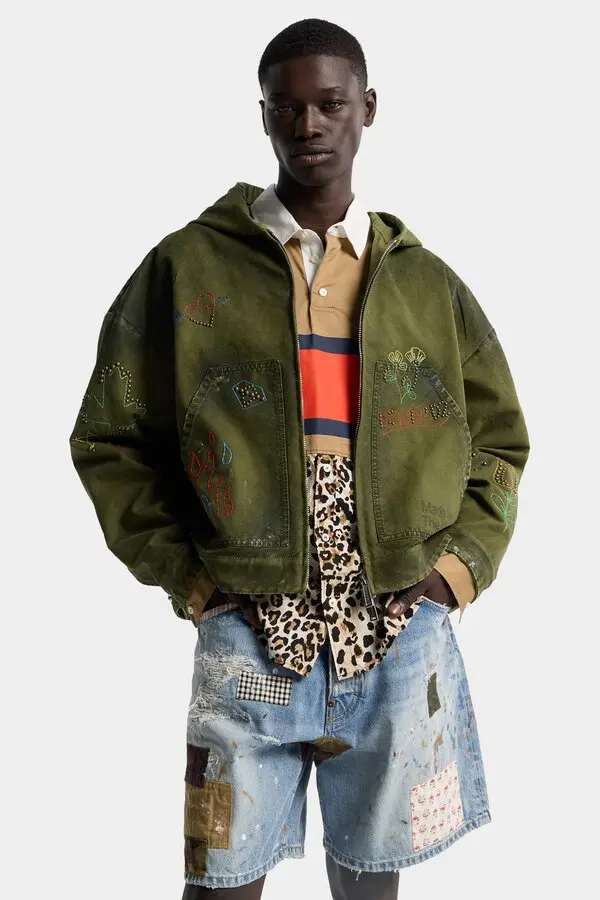 Dsquared2 Handmade Scribbles Hooded Kaban