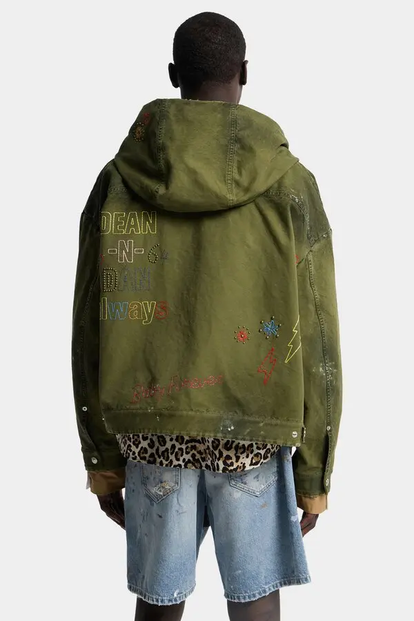 Dsquared2 Handmade Scribbles Hooded Kaban