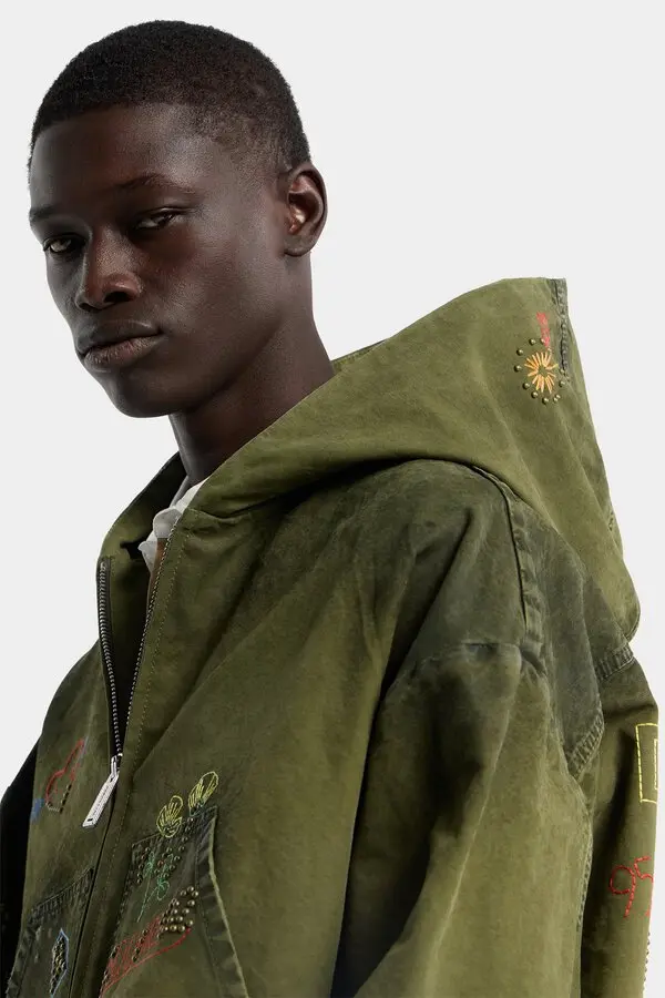 Dsquared2 Handmade Scribbles Hooded Kaban