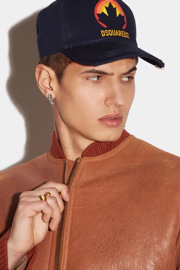 Dsquared2 Leather Bomber Jacket - Red