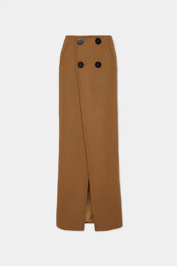 Dsquared2 Double Breasted Peacoat Long Skirt - Black