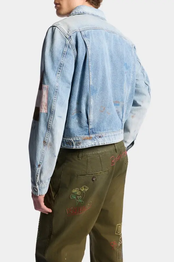 Dsquared2 Medium Manifesto Rebel Denim Jacket