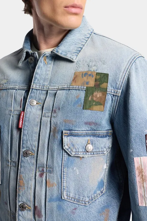 Dsquared2 Medium Manifesto Rebel Denim Jacket