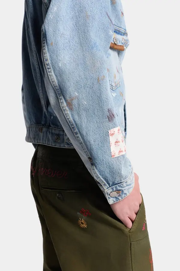 Dsquared2 Medium Manifesto Rebel Denim Jacket