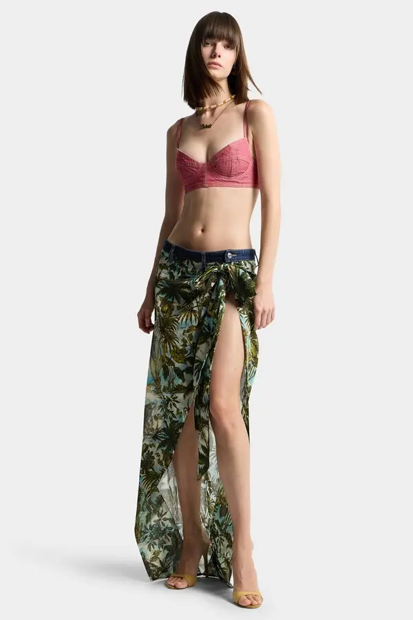 Dsquared2 Monkey Business Printed Maxi Skirt