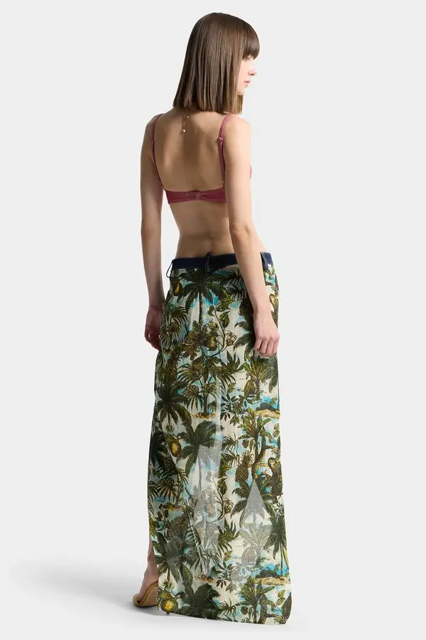 Dsquared2 Monkey Business Printed Maxi Skirt