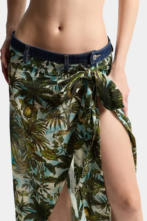 Dsquared2 Monkey Business Printed Maxi Skirt