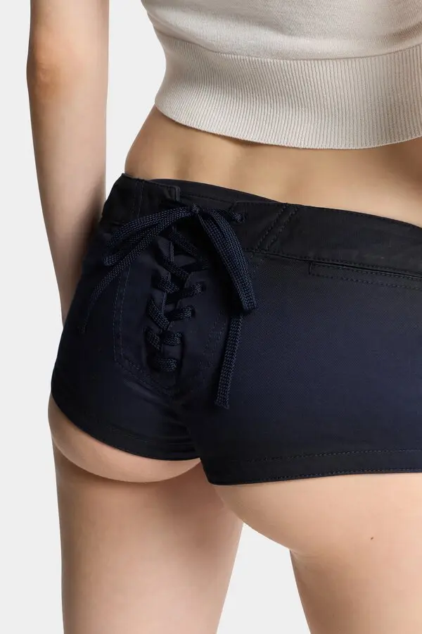 Dsquared2 Sailor Rebel Mini Skirt With Lacing Detail